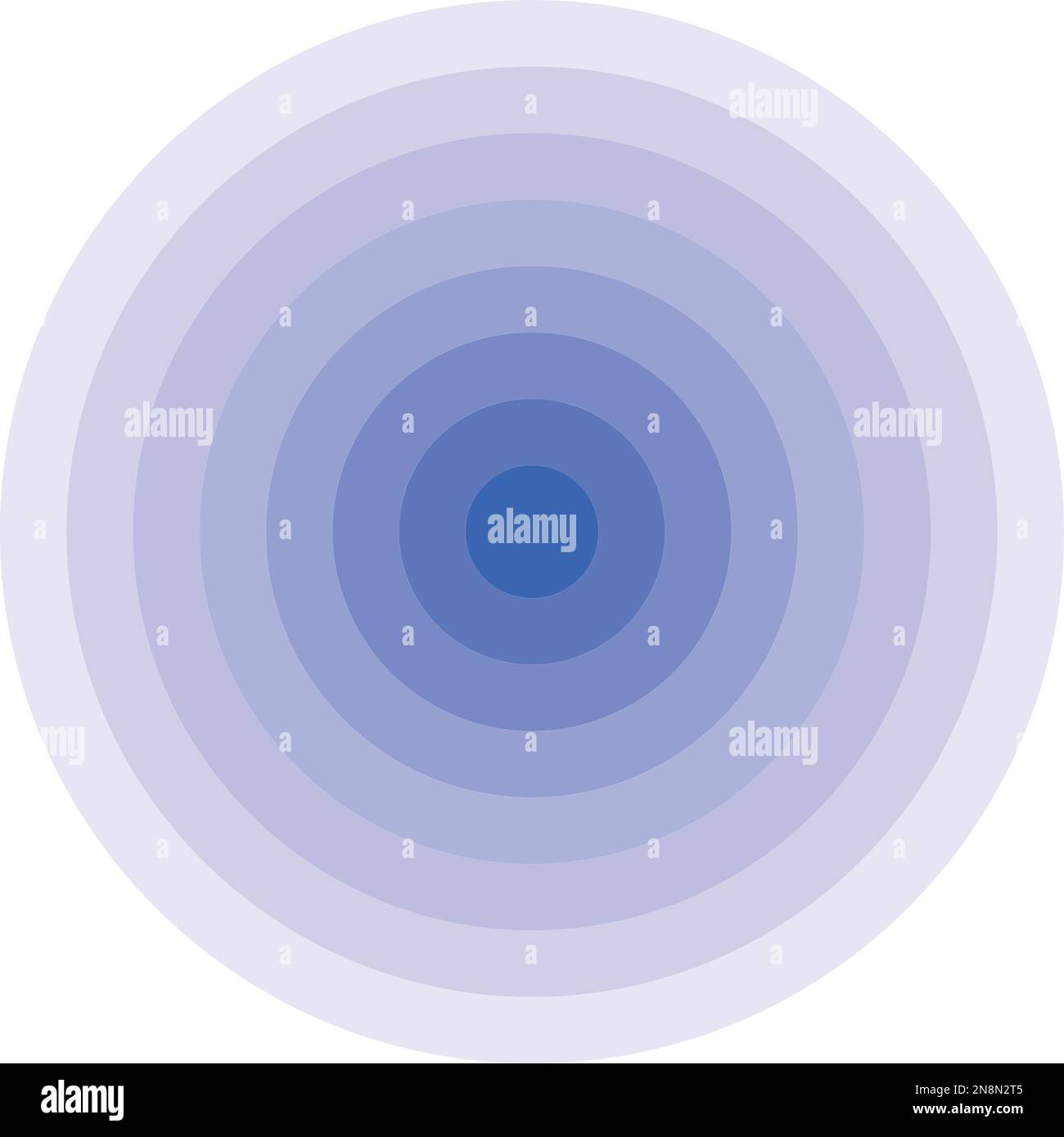 Blue concentric rings. Epicenter icon. Simple flat vector illustration ...