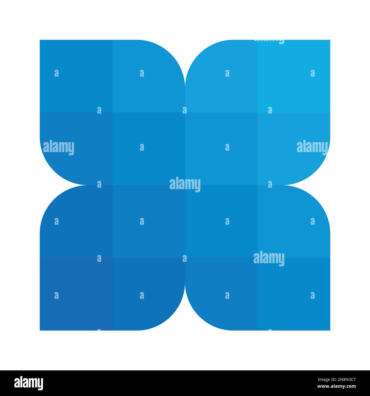 Blue pixelized mosaic logo design element. Abstract floral shape ...