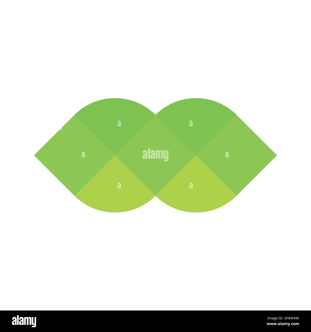 Green pixelized mosaic logo design element. Abstract shape with sharp ...