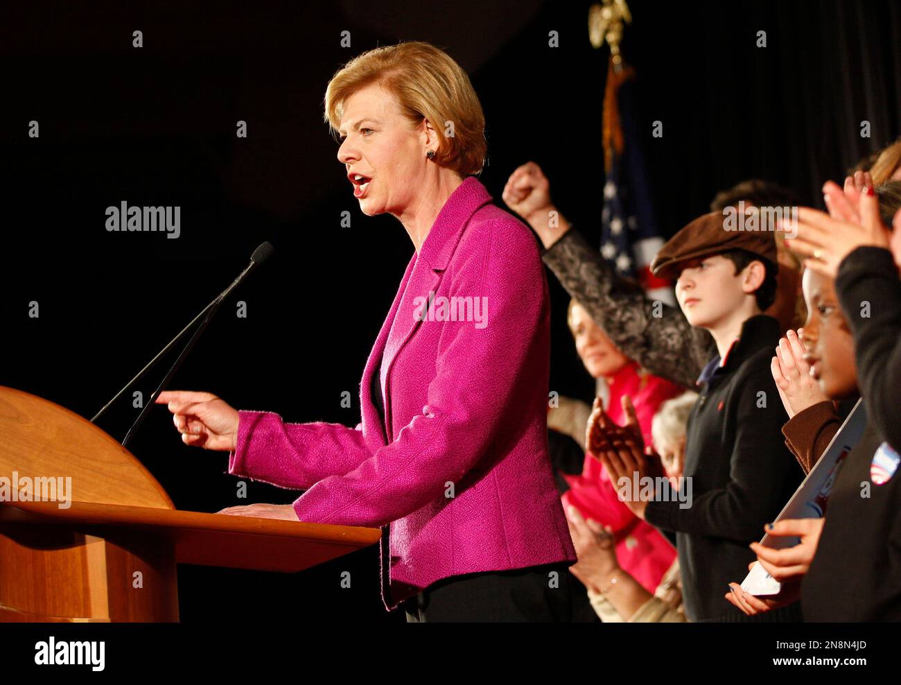 U.S. Rep. Tammy Baldwin, D-Wis., make her victory speech Tuesday, Nov ...