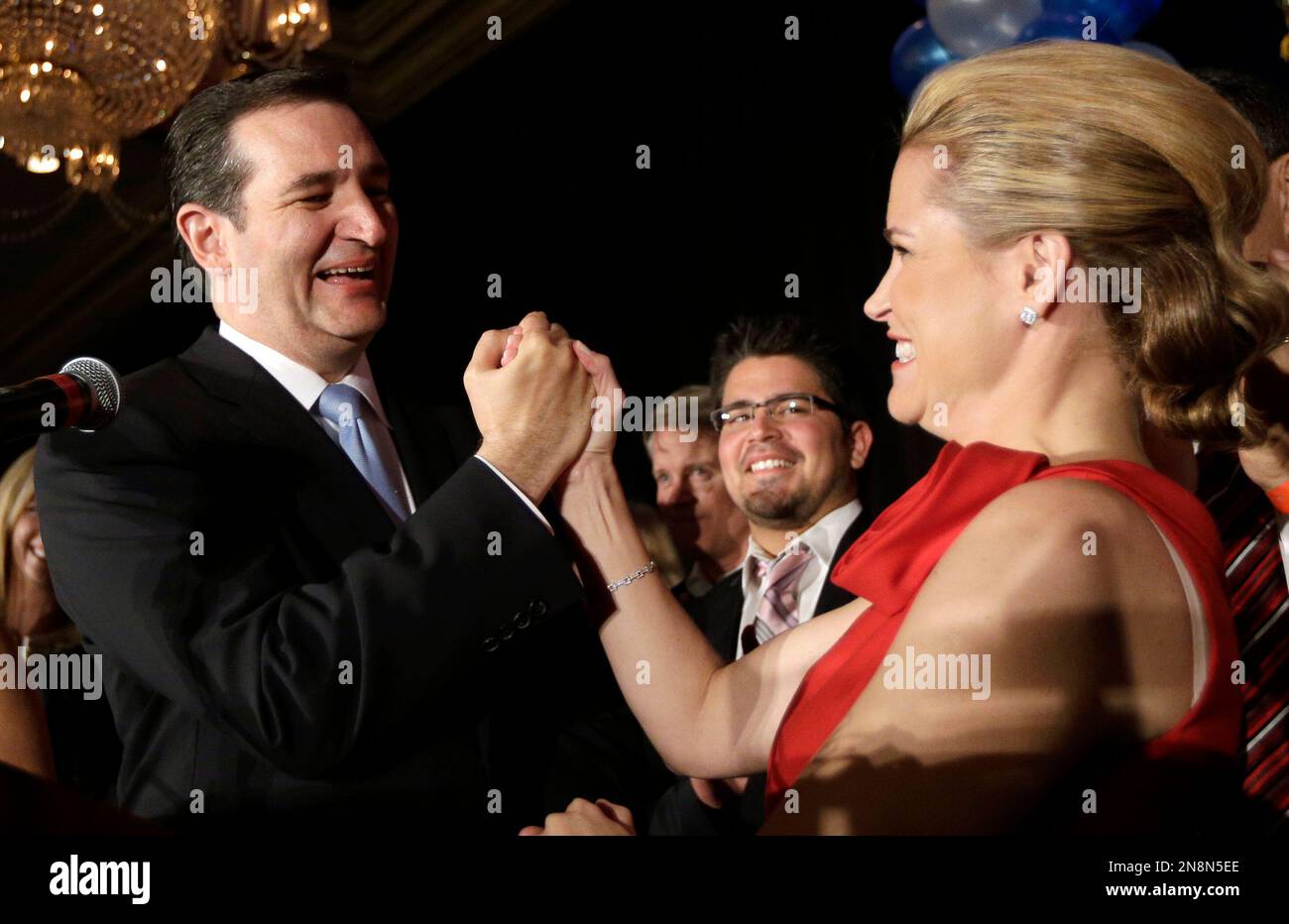 Republican candidate for U.S. Senate Ted Cruz, left, and his wife Heidi ...