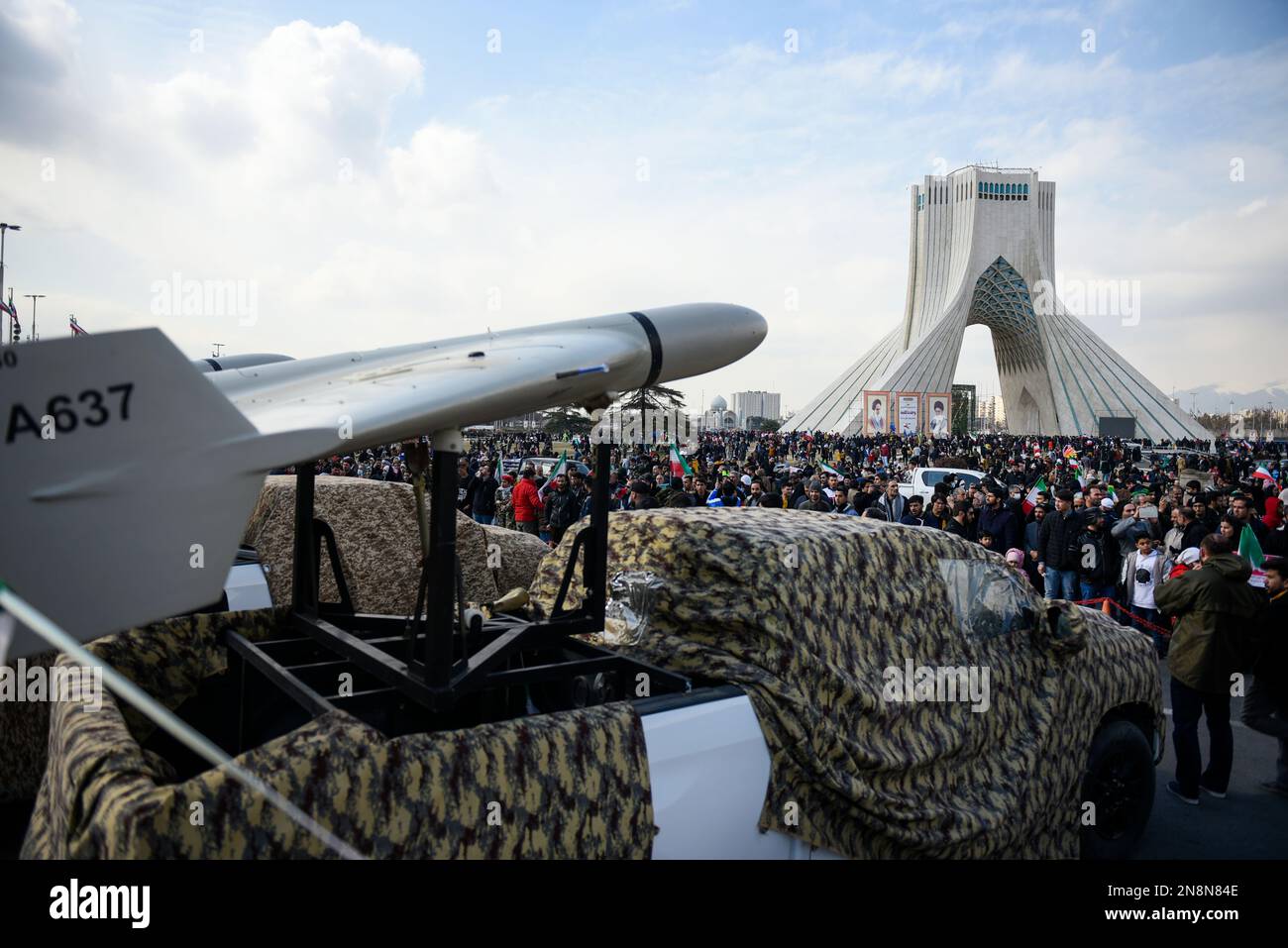 Tehran, Iran. 11th Feb, 2023. An Iranian domestically built drone ...