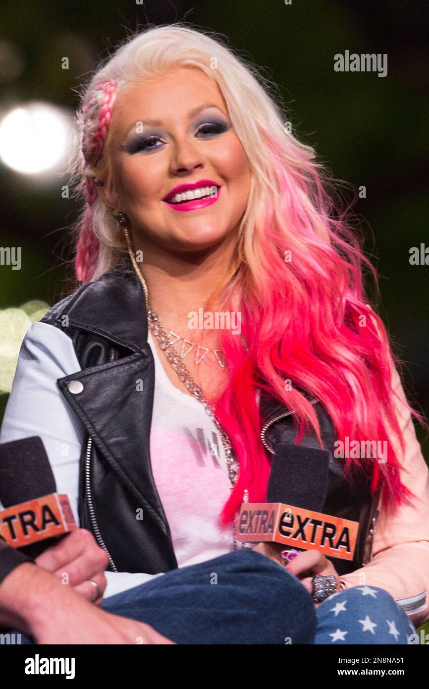 Christina Aguilera on stage during 'Extra' Presents 'The Voice' at The ...