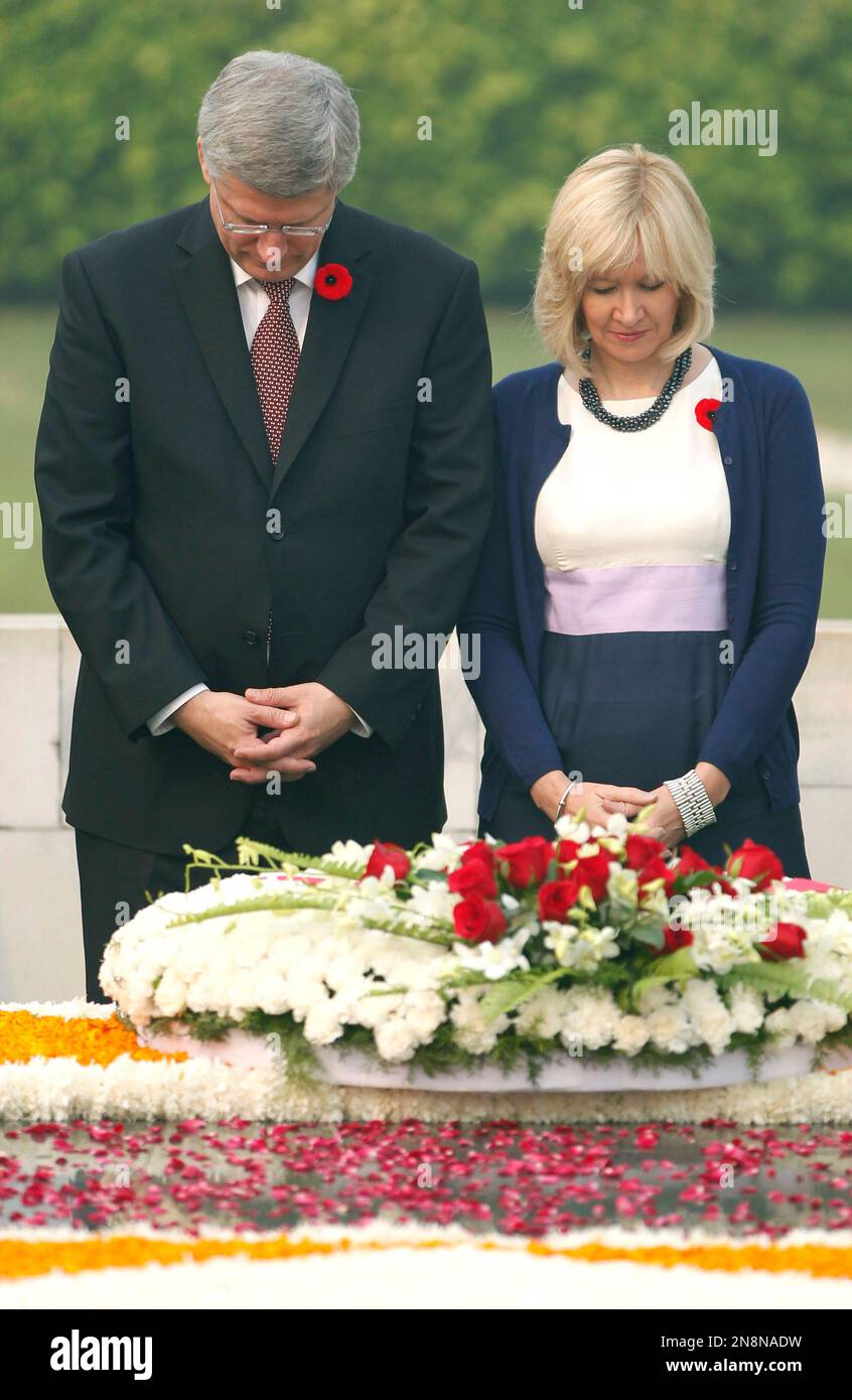 Canada’s Prime Minister Stephen Harper, left, and his wife Laureen ...
