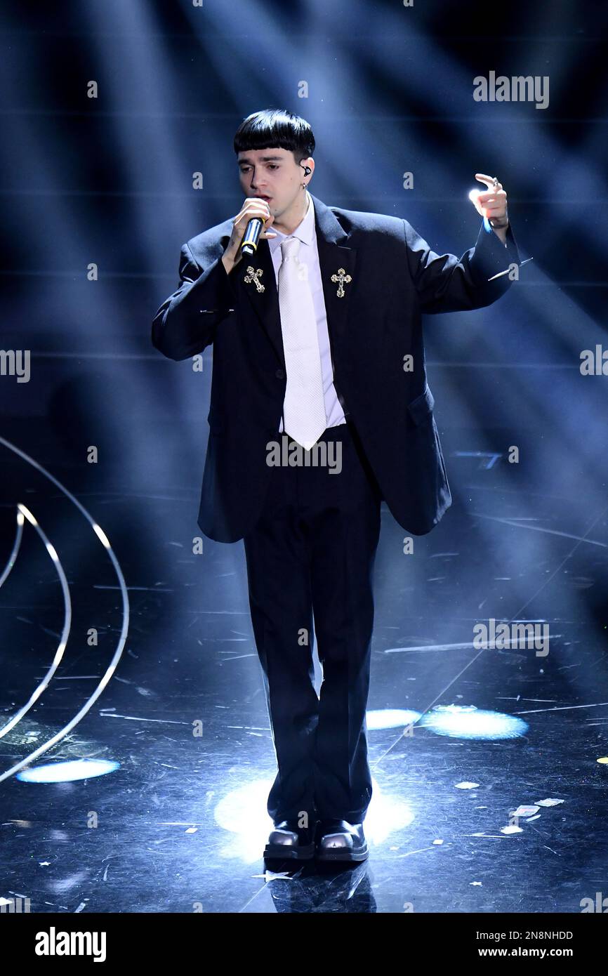 Sanremo, 73rd Italian Song Festival, Final Evening. The singers. In the ...