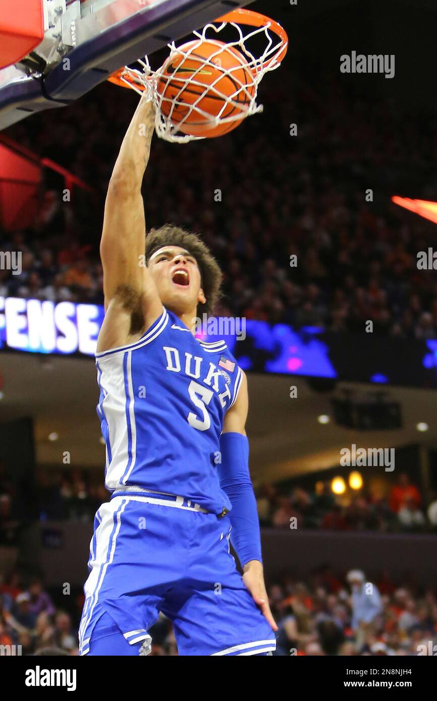 CHARLOTTESVILLE, VA - FEBRUARY 11: Duke Blue Devils guard Tyrese ...