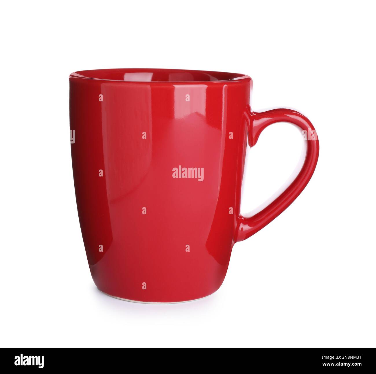 New red ceramic cup isolated on white Stock Photo - Alamy