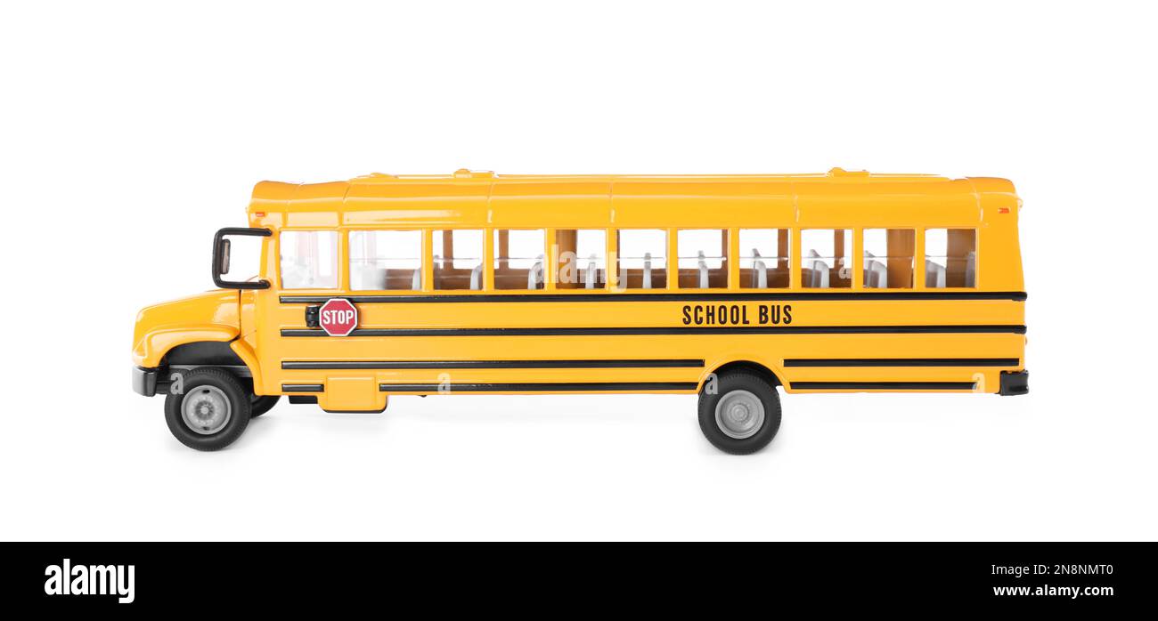 Yellow school bus isolated on white. Transport for students Stock Photo ...