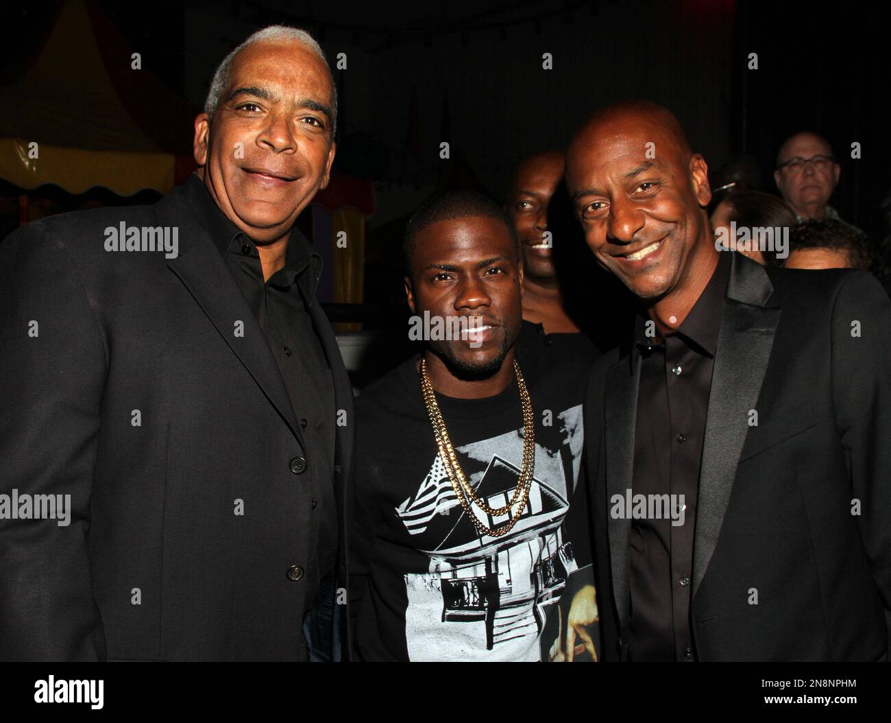 (L-R) Stan Lathan, Kevin Hart and Stephen Hill attend BET Real Husbands ...