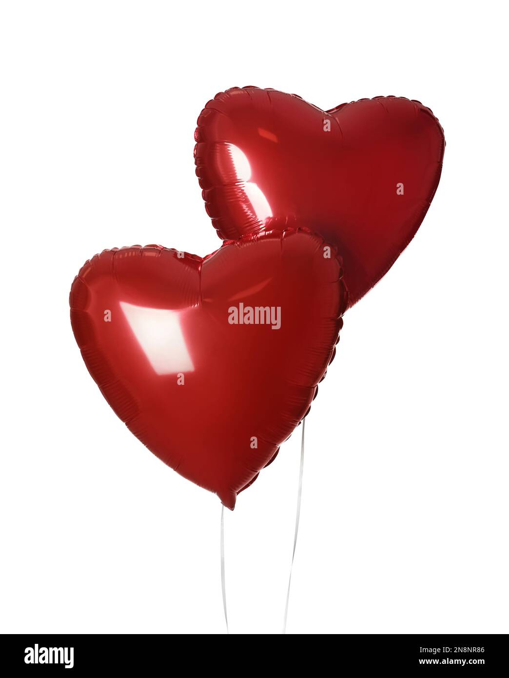 Red heart shaped balloons isolated on white. Valentine's Day ...