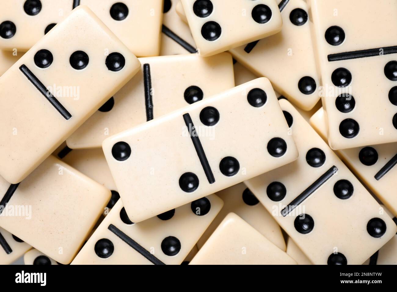 Set of classic domino tiles as background, top view Stock Photo - Alamy