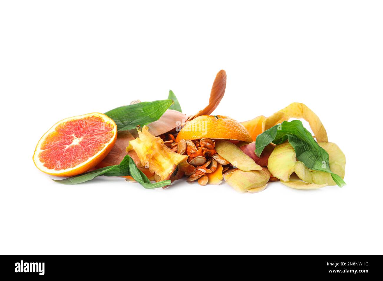 Pile of organic waste for composting on white background Stock Photo ...