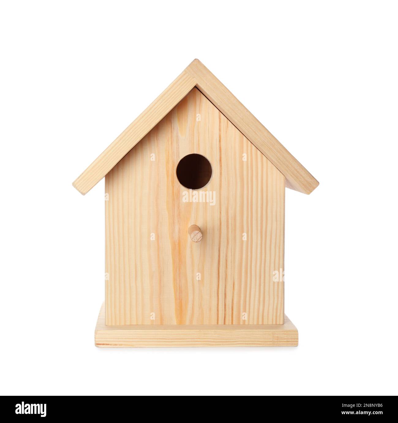 Beautiful wooden bird box isolated on white Stock Photo - Alamy