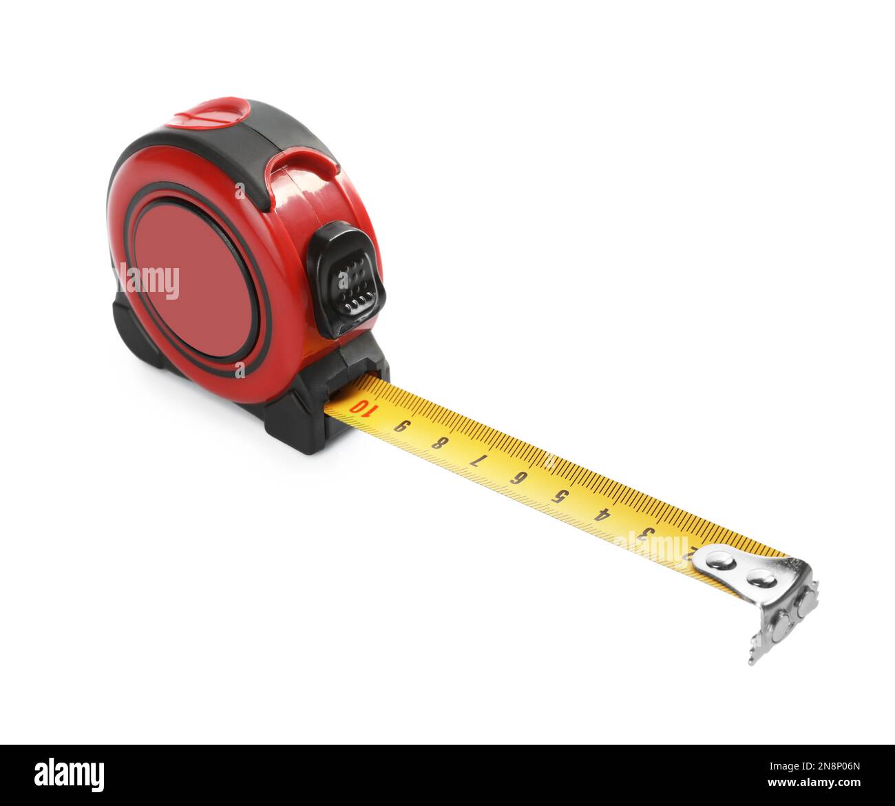 Tape measure isolated on white. Construction tool Stock Photo - Alamy
