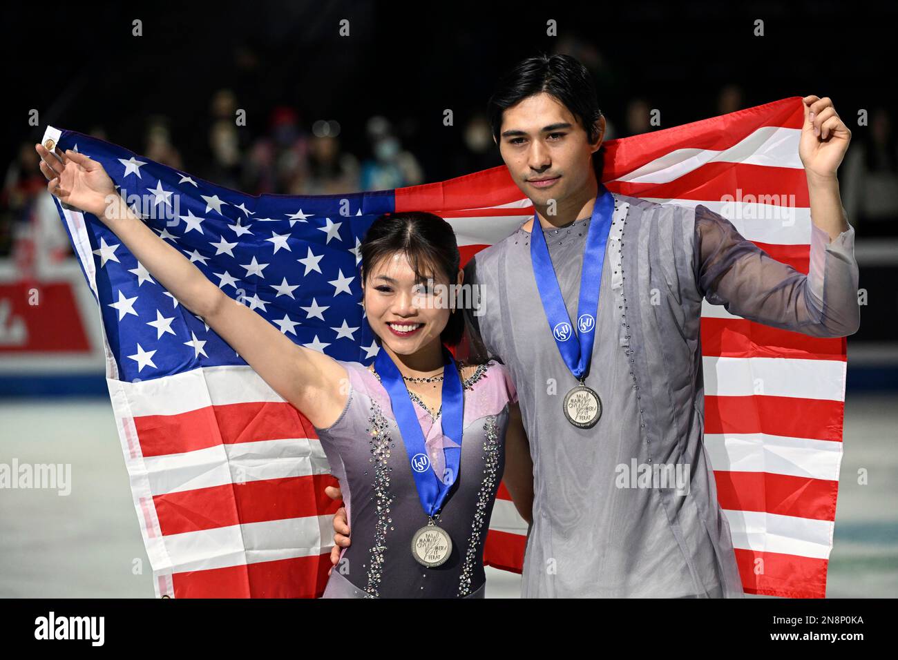 Emily Chan and Spencer Akira Howe of the United States pose for a photo ...