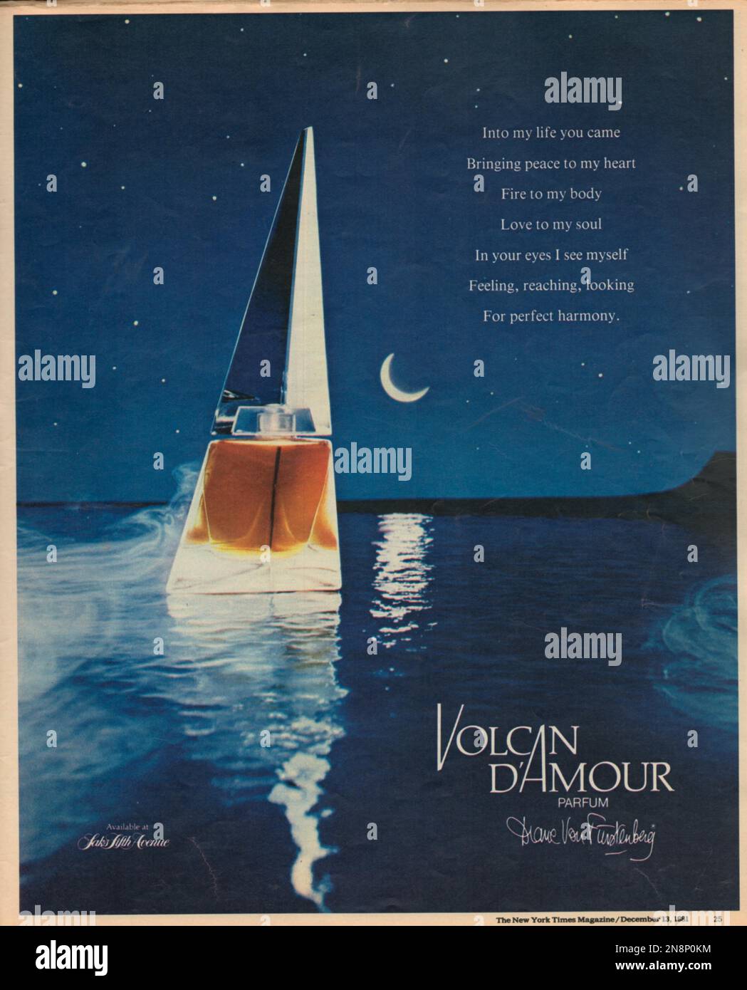 Volcan D"Amour Parfum Diane Von Furstenberg magazine advertisement 1981 ...