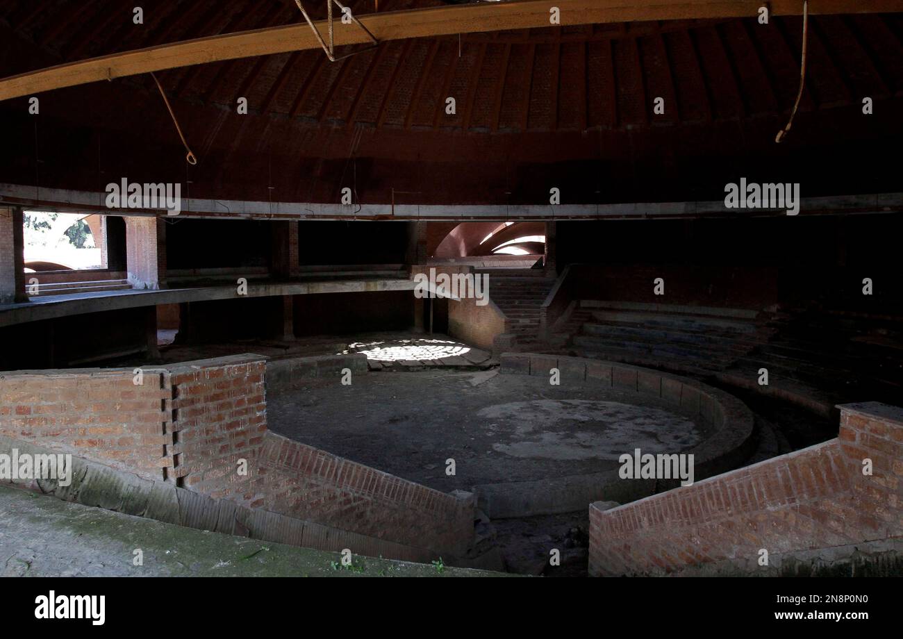 The interior of the main theater of an old ballet dance school sits ...