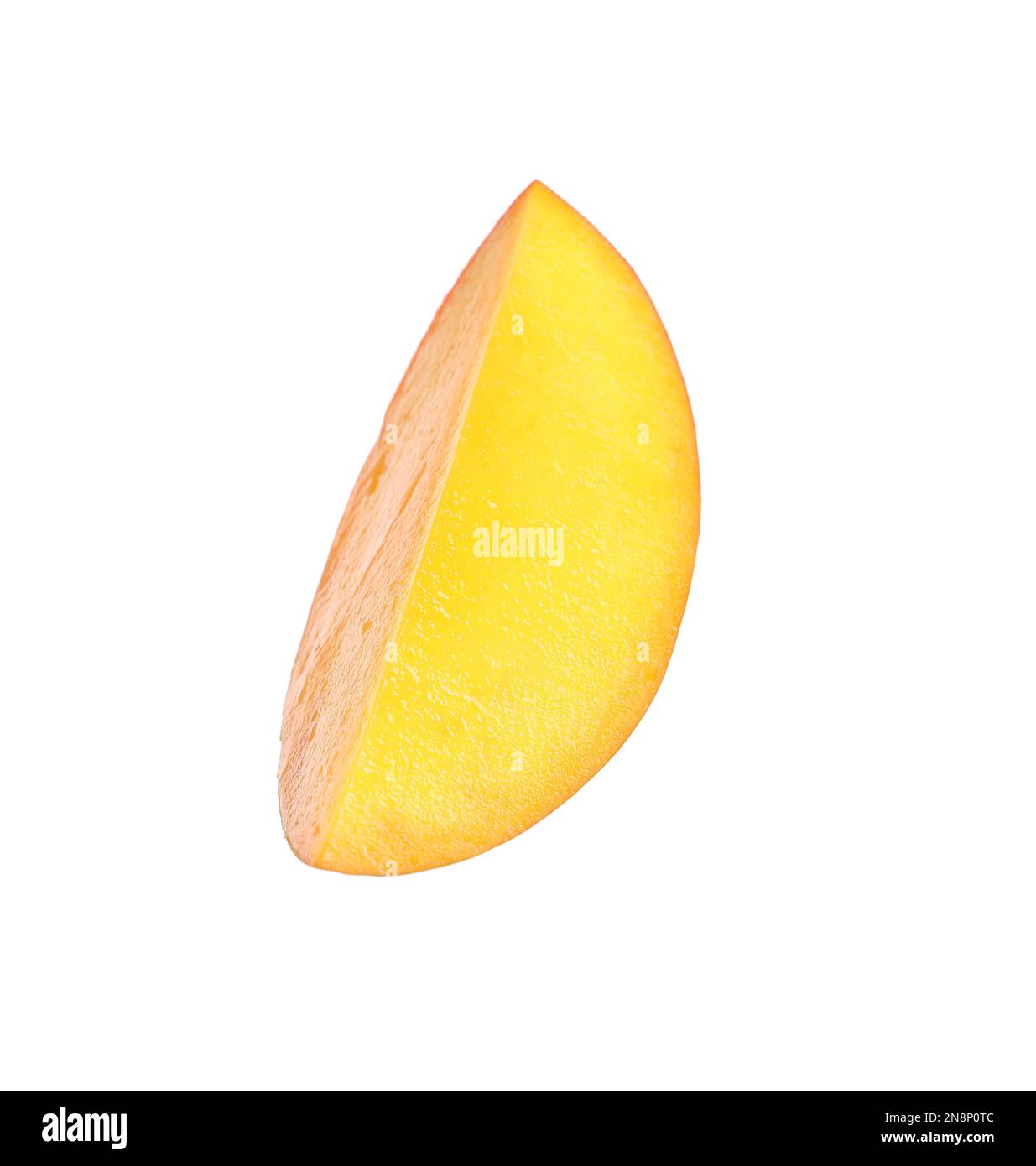 Fresh juicy mango slice on white background Stock Photo - Alamy