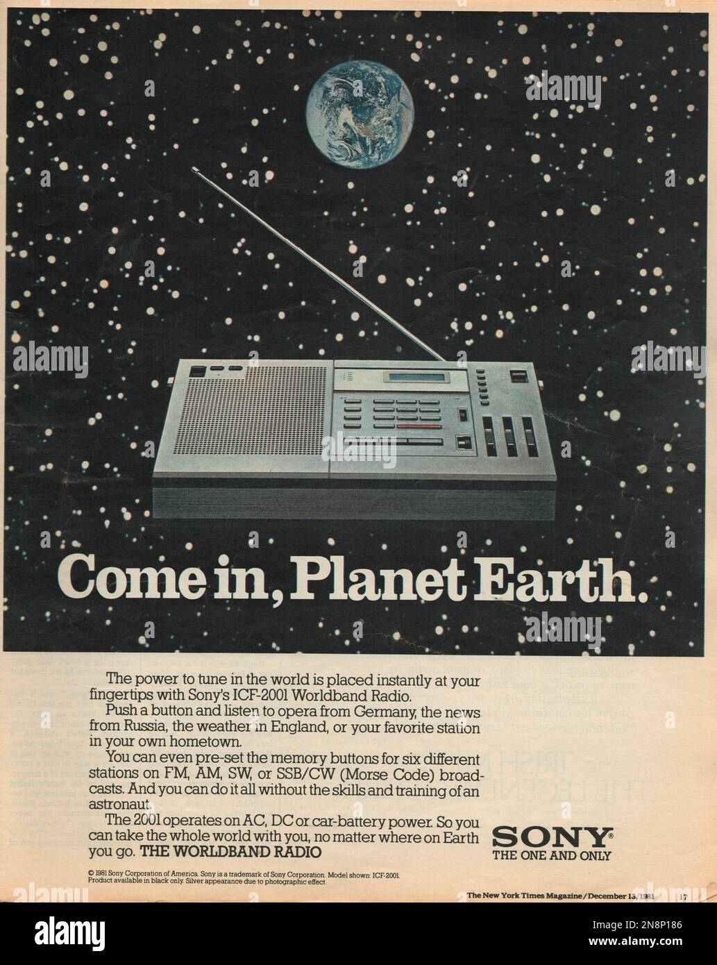 Sony icf 2001 hi-res stock photography and images - Alamy