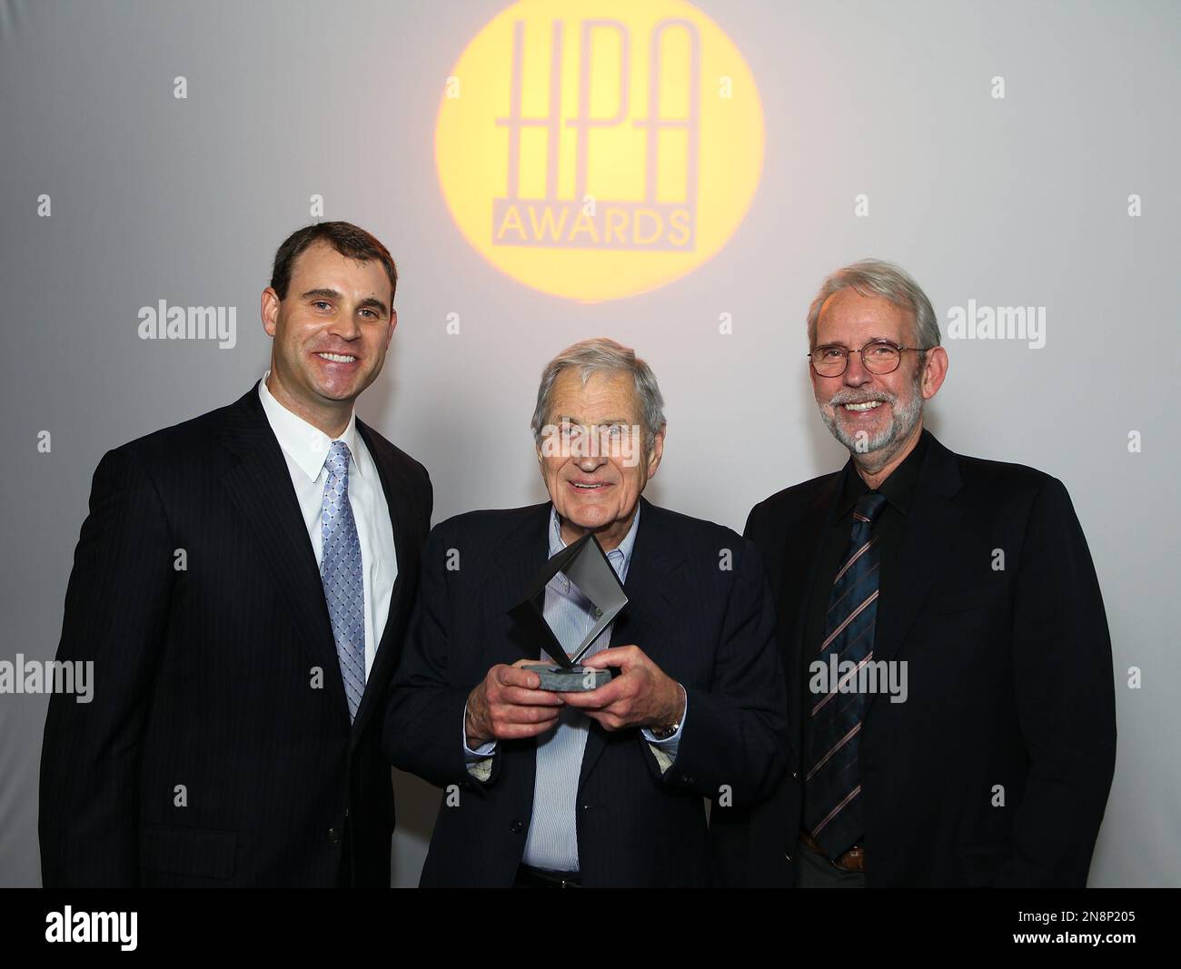 From left, David Dolby, honoree Ray Dolby and presenter Walter Murch ...