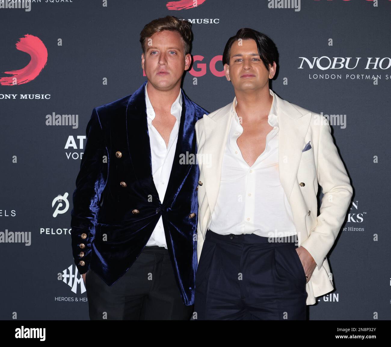 Ollie Locke (right) and his partner Gareth Locke attending the Brit ...