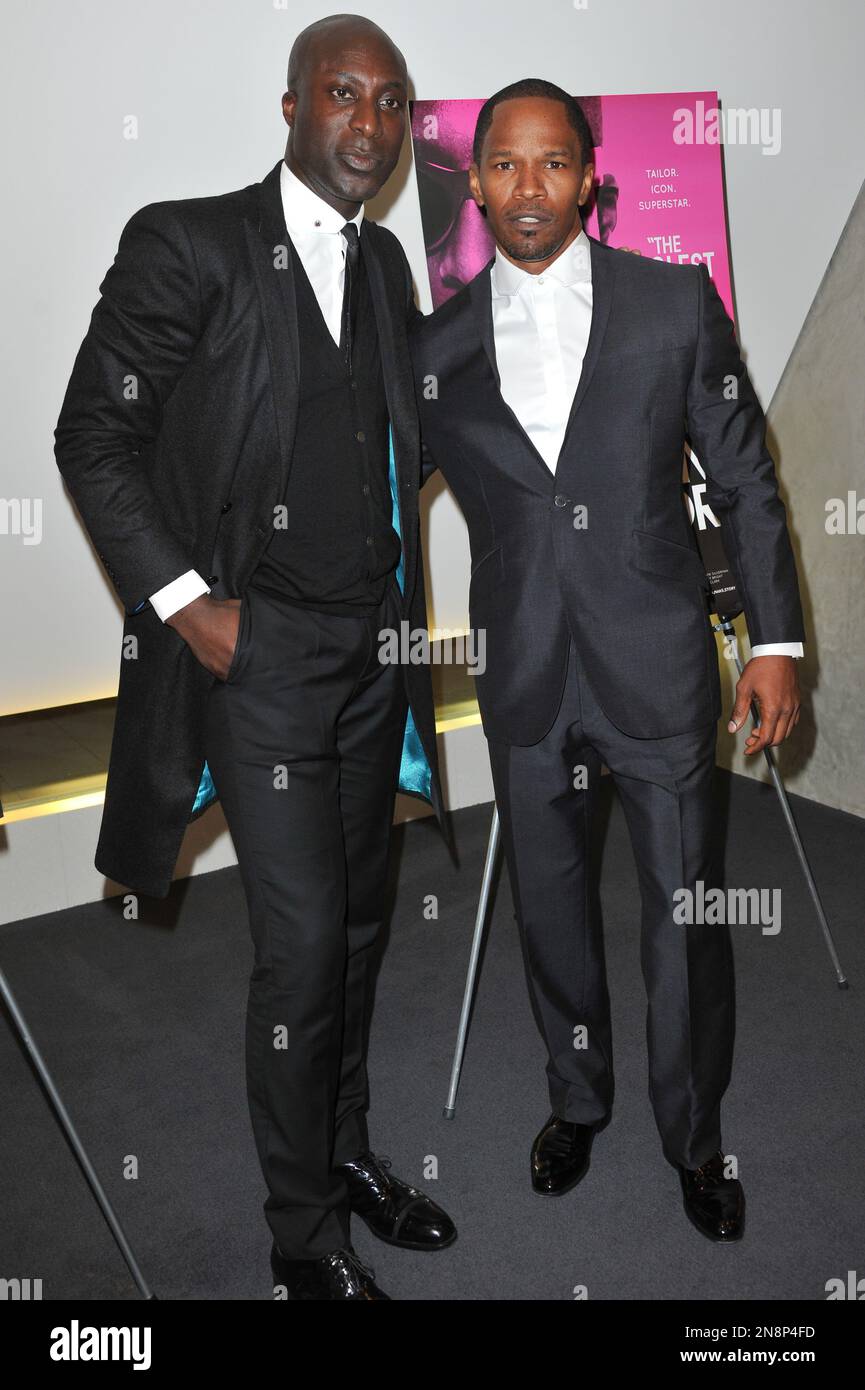 Ozwald Boateng, left, and Jamie Foxx attend the LA premiere of A Man's ...