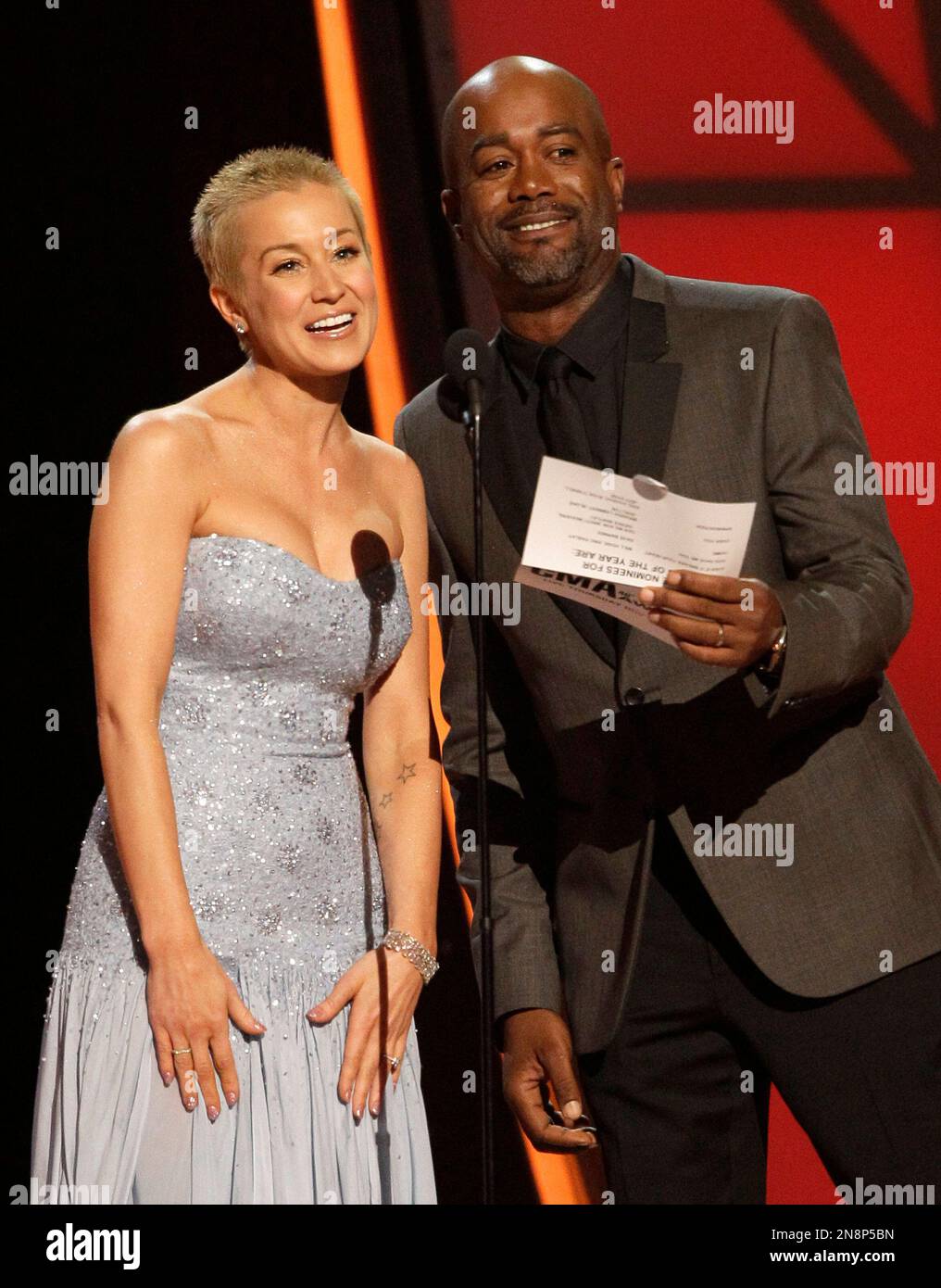Kellie Pickler, left, and Darius Rucker present the award for Song of ...