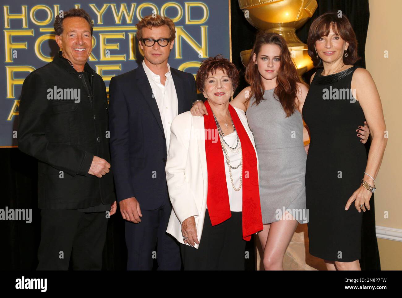 Barry Adelman, Simon Baker, HFPA President Dr. Aida Takla-O’Reilly ...