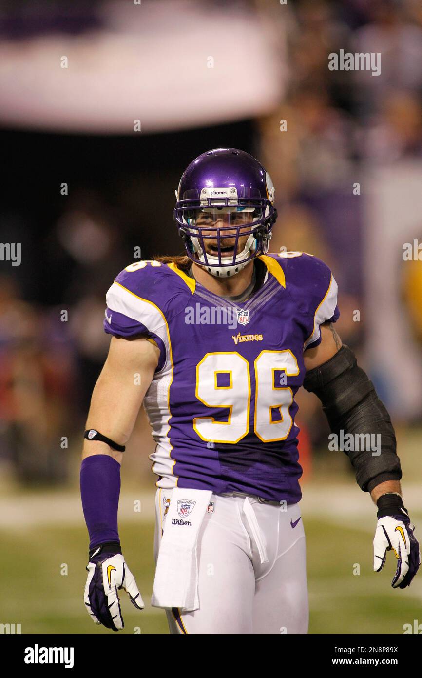 Minnesota Vikings defensive end Brian Robison lines up during the first ...