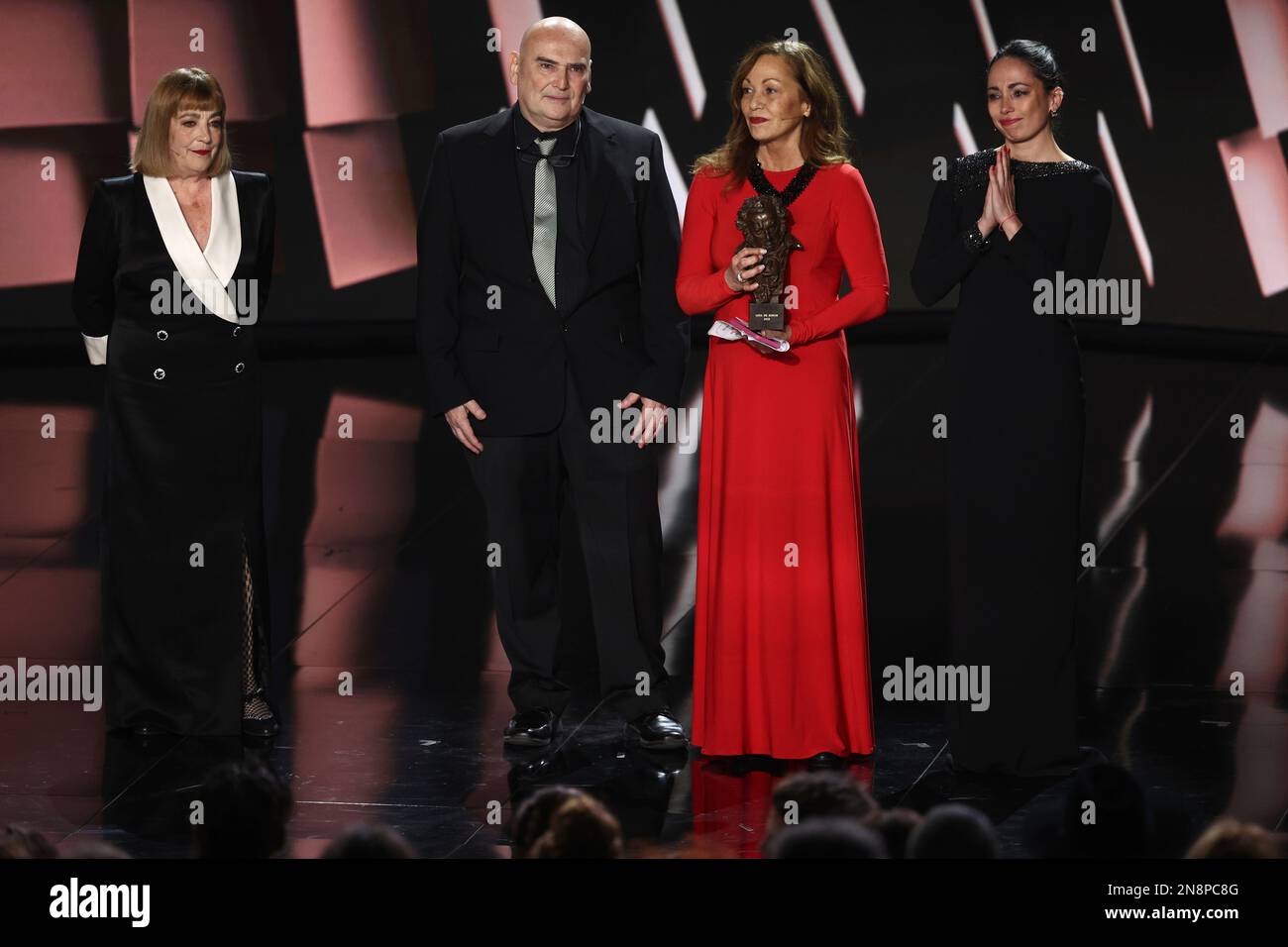 (L-R) Actress Carmen Maura; Carlos Saura's son, Antonio; his wife ...