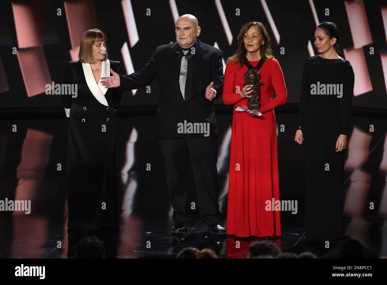 (L-R) Actress Carmen Maura; Carlos Saura's son, Antonio; his wife ...