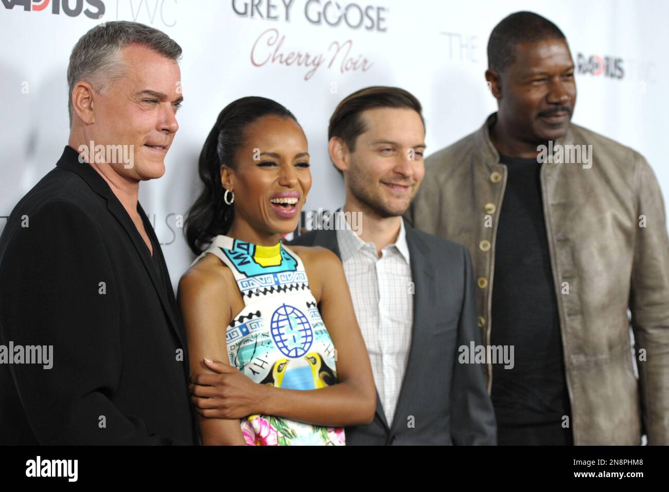 From left, actors Ray Liotta, Kerry Washington, Tobey Maguire, and ...