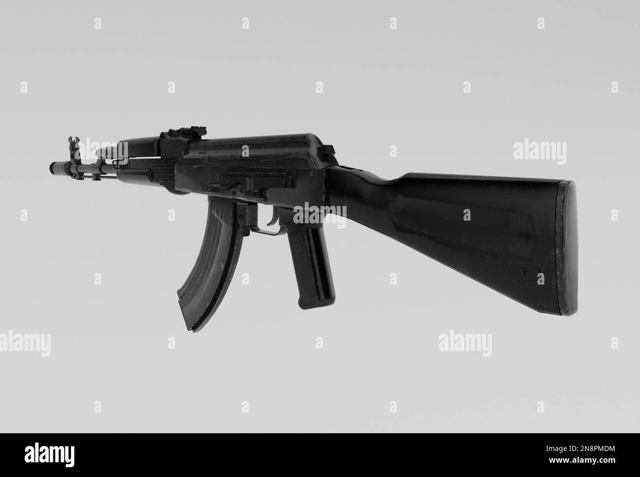Assault Rifle gun weapon minimal 3d rendering on white background Stock ...