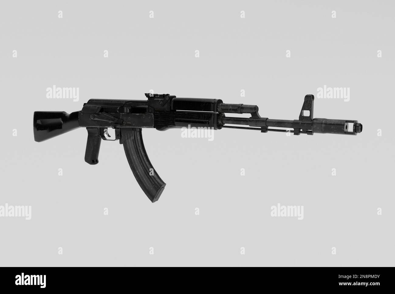 Assault Rifle gun weapon minimal 3d rendering on white background Stock ...