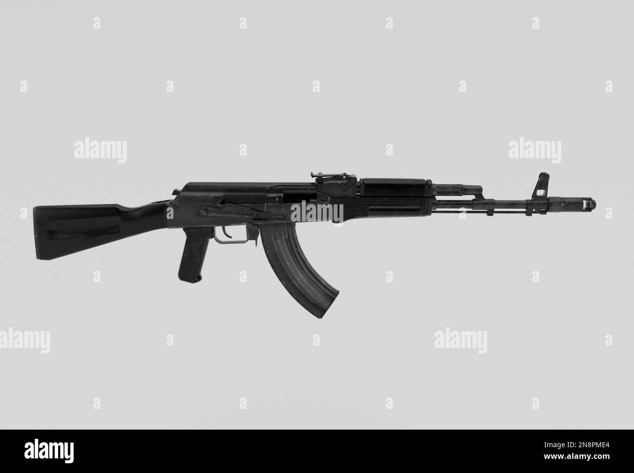 Assault Rifle gun weapon minimal 3d rendering on white background Stock ...