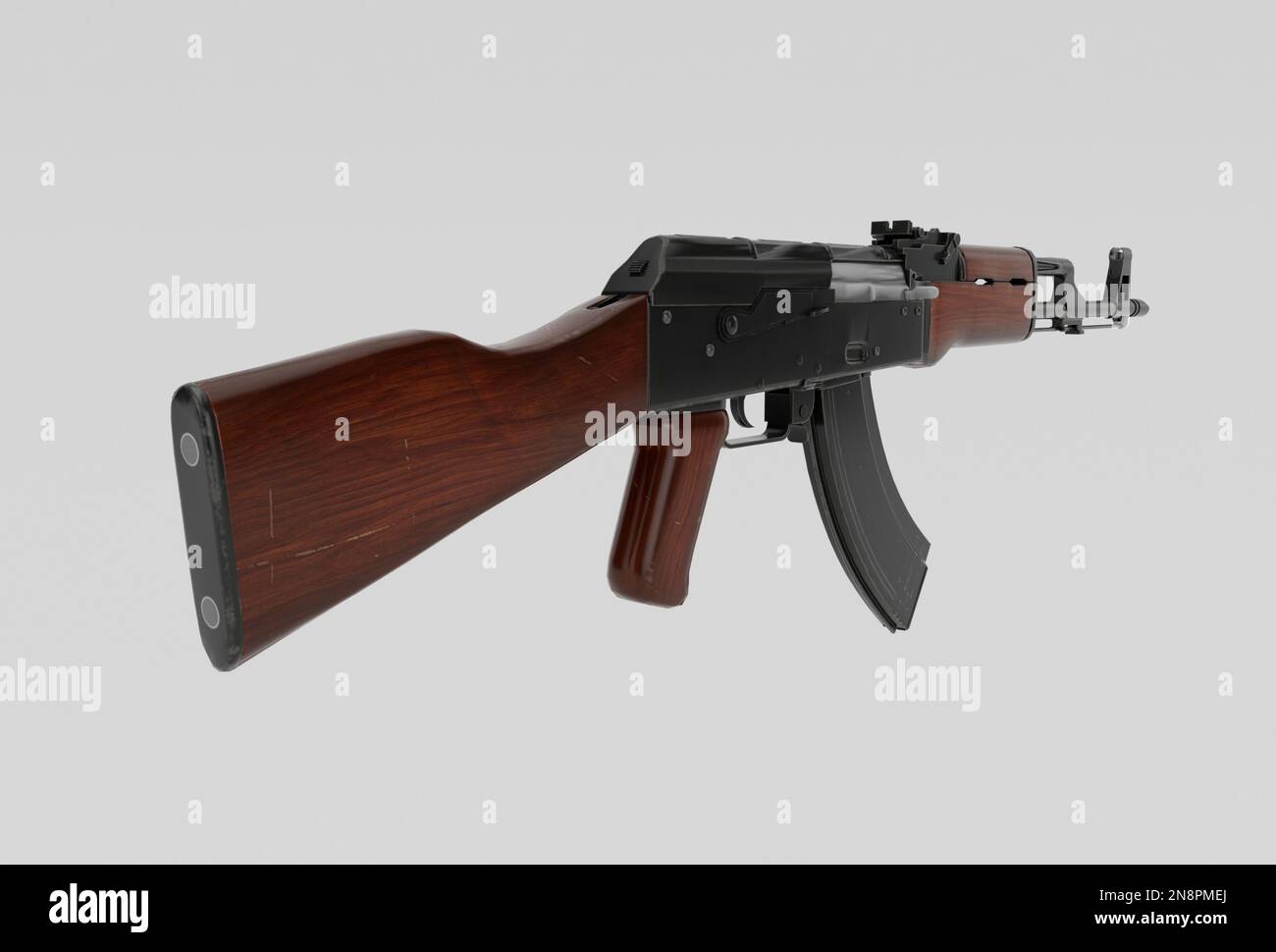 Assault Rifle gun weapon minimal 3d rendering on white background Stock ...