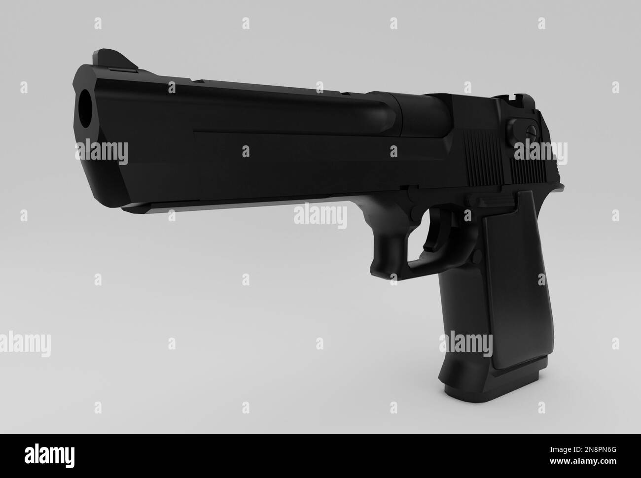 gun weapon minimal 3d rendering on white background Stock Photo - Alamy