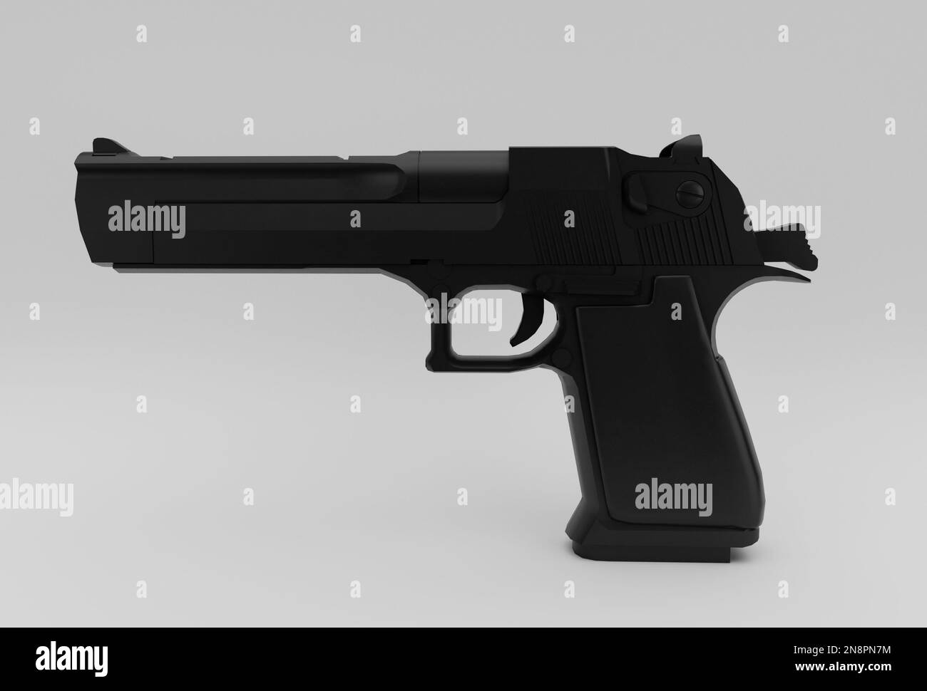 gun weapon minimal 3d rendering on white background Stock Photo - Alamy