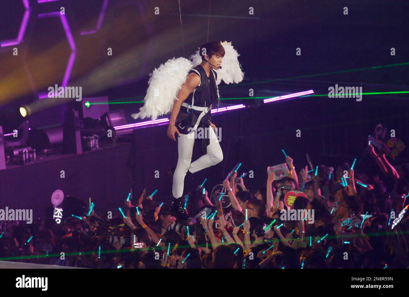 A member of South Korean band SHINee, Jonghyun performs during their ...