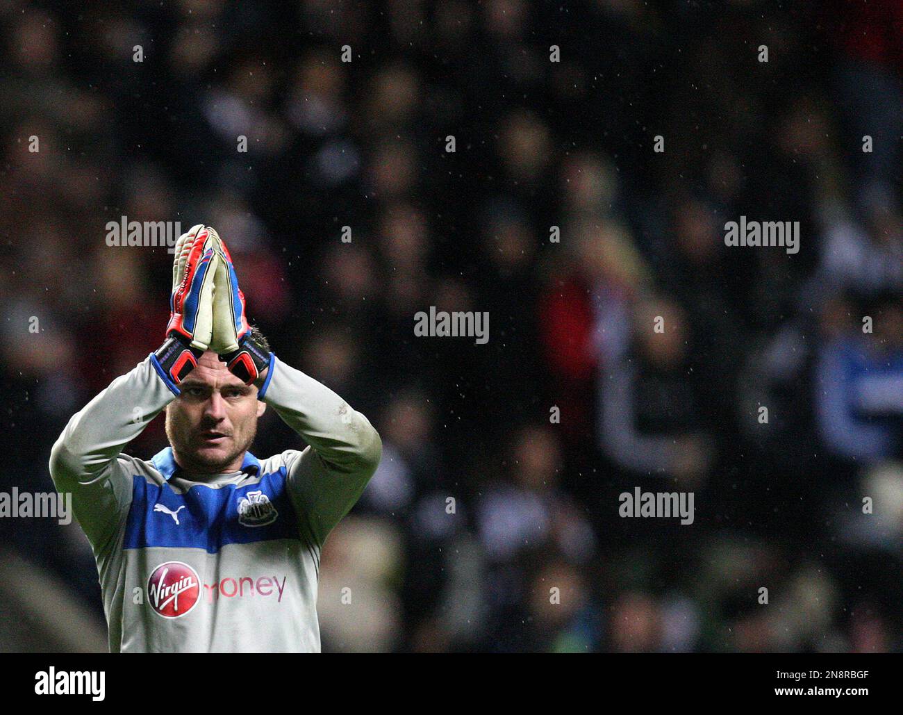 Newcastle United's goalkeeper Steve Harper celebrates their victory ...