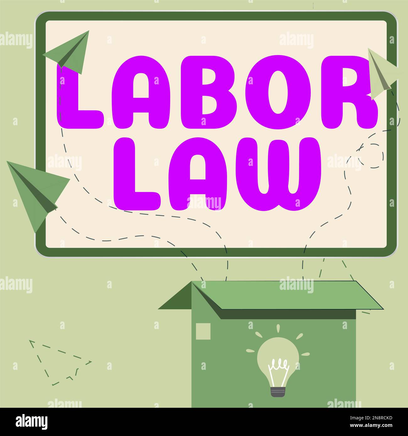 Text caption presenting Labor Law. Word Written on rules relating to ...