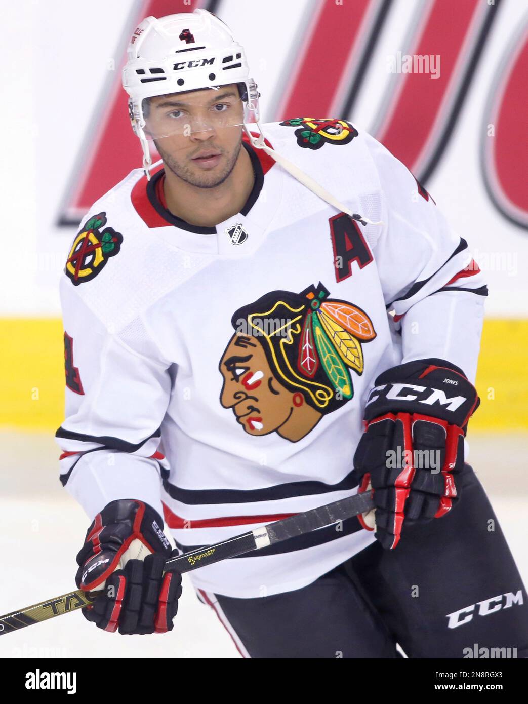 NHL profile photo on Chicago Blackhawks player Seth Jones at a game ...