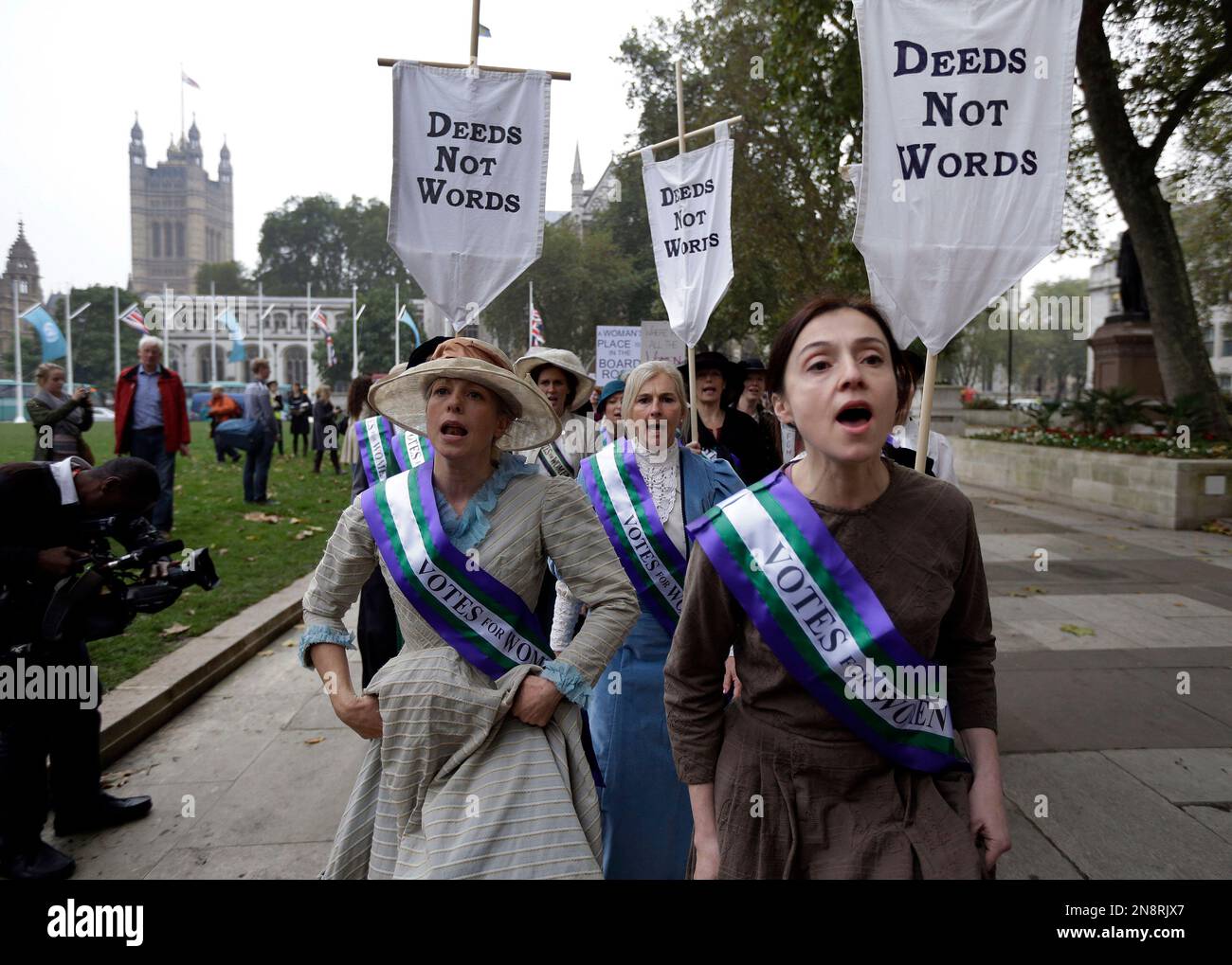 Women's rights activists from the UK Feminista organization, some ...