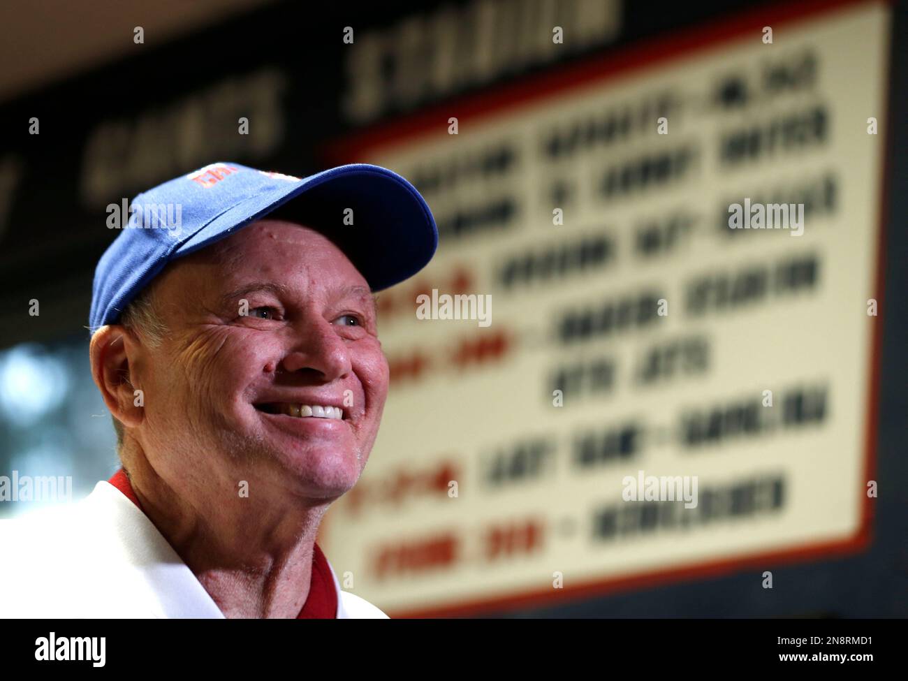 Don Martini smiles while talking to The Associated Press about his ...