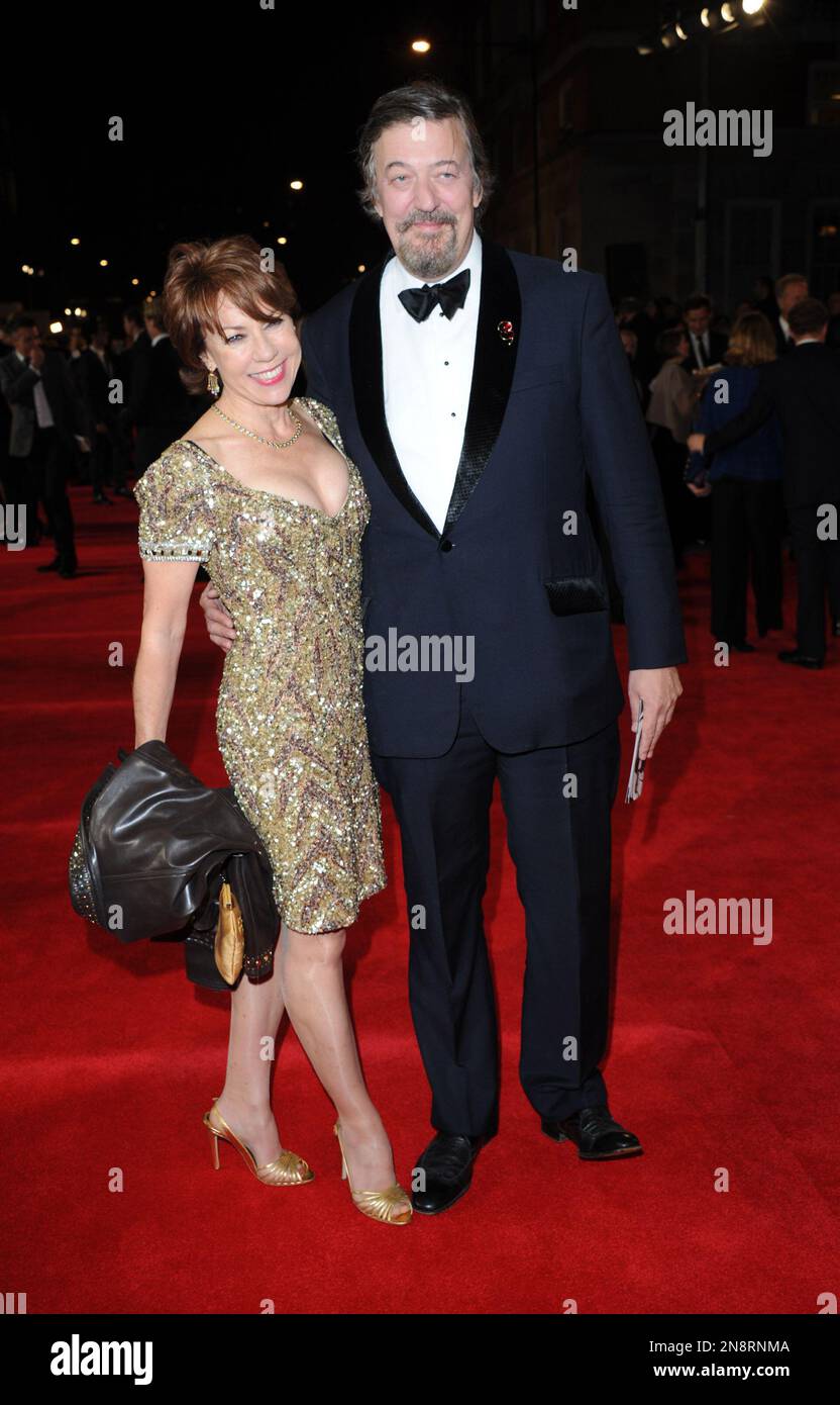 Kathy Lette, Stephen Fry arrives at the world premiere of Skyfall James ...