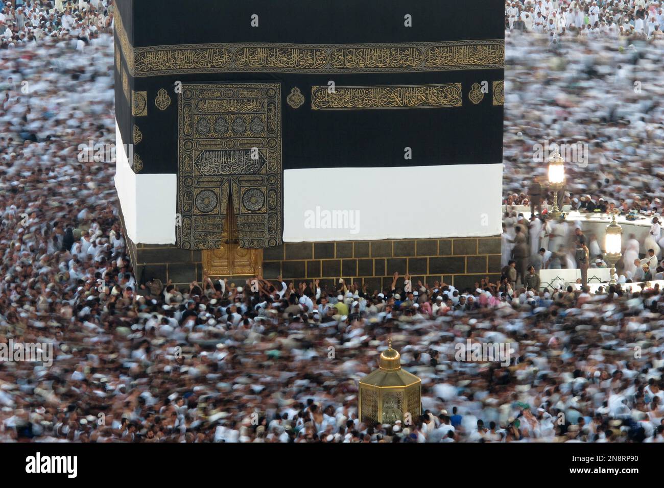 Muslim pilgrims circle the Kaaba as pray inside the Grand mosque in the ...