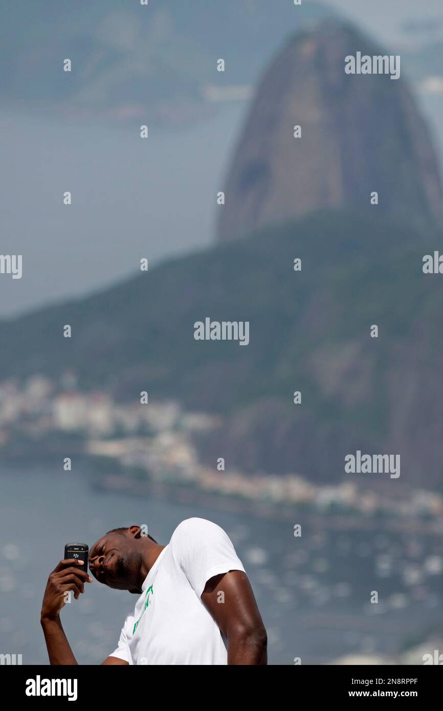 Backdropped by Sugar Loaf mountain, Jamaica's Olympic gold medalist ...