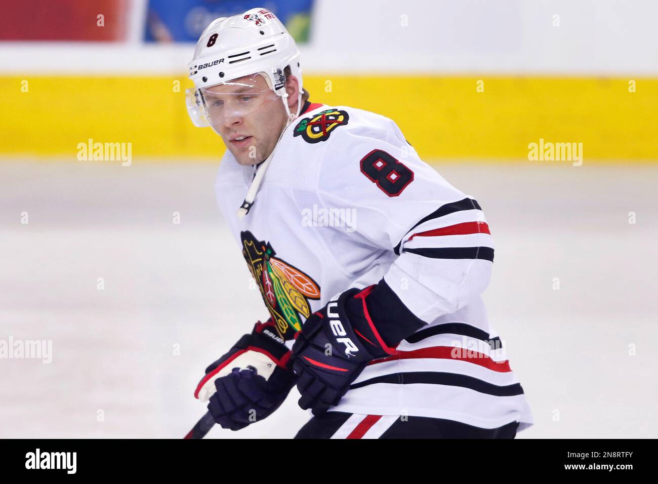 NHL profile photo on Chicago Blackhawks player Jack Johnson at a game ...