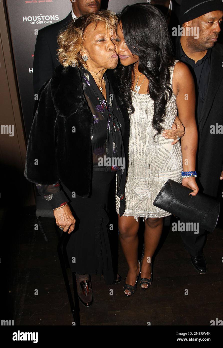 Singer Cissy Houston and Bobbi Kristina Brown attend the premiere party ...