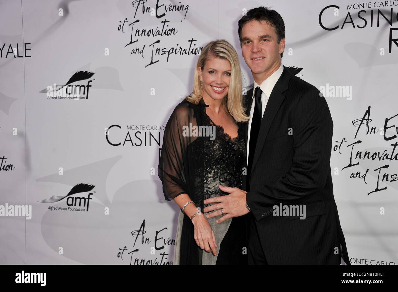 Stacia Robitaille, left, and Luc Robitaille attend the Alfred Mann ...